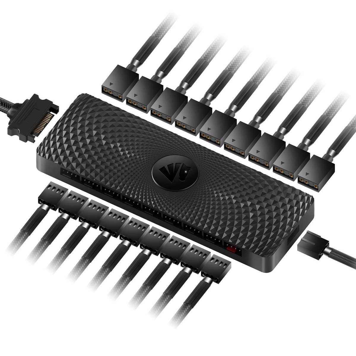 AsiaHorse VE-HUB 2IN1 ARGB/PWM hub Used SATA Power Supply,9 Ports for